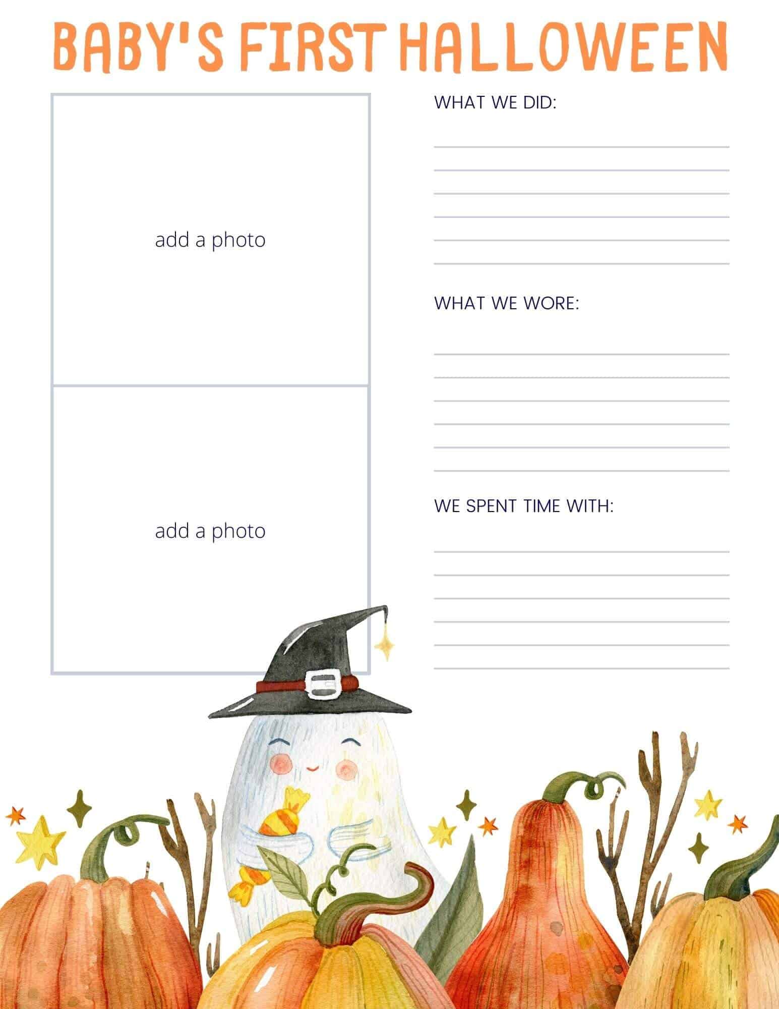 Baby's First Halloween Memory Journal Printable - Making of Mom